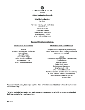 Fillable Online Online Banking Fee Schedule Fax Email Print - pdfFiller