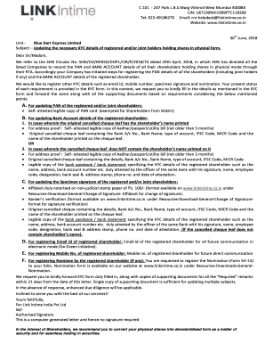 Fillable Online KYC Updation Letter Fax Email Print - pdfFiller