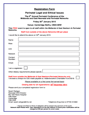 Fillable Online Registration Form - NHS Networks Fax Email Print ...
