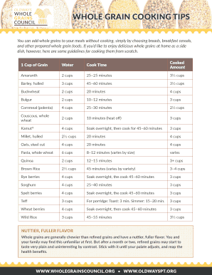 Fillable Online whole grain cooking tips - The Whole Grains Council Fax ...