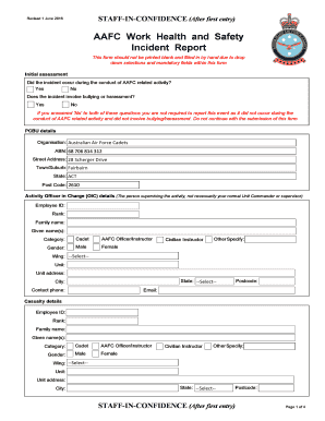 Fillable Online 314sqn aafc org Defence WHS Incident Report - Form ...