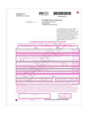 Fillable Online CLAIM FOR PAID FAMILY LEAVE (PFL) BENEFITSNEW MOTHER ...