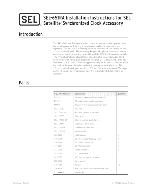 Fillable Online SEL-651RA Installation Instructions for SEL Satellite ...