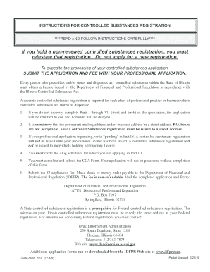 Fillable Online nursing illinois INSTRUCTIONS FOR CONTROLLED SUBSTANCES ...