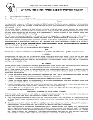 Fillable Online WIAA Eligibility Form Fax Email Print - pdfFiller
