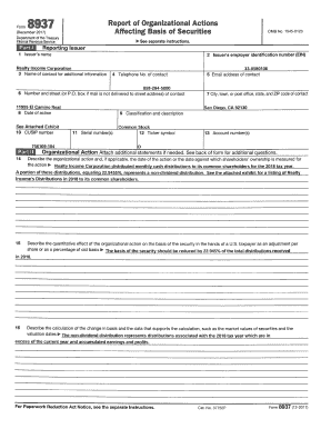 Fillable Online 2018 Year End dividend - Form 8937 Fax Email Print ...