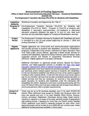Fillable Online Pre-ETS for Students with Disabilities Fax Email Print ...