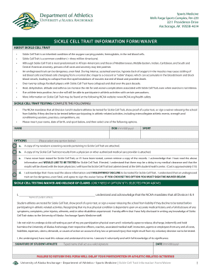 Fillable Online sickle cell trait information form/waiver - Alaska ...