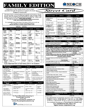 Fillable Online Publication of the Family Street Card is made Fax Email ...
