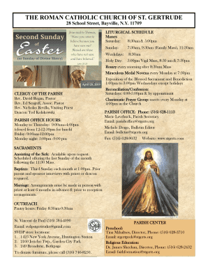 Fillable Online Mass TimesSt. Gertrude Catholic Church - St. Gertrude ...