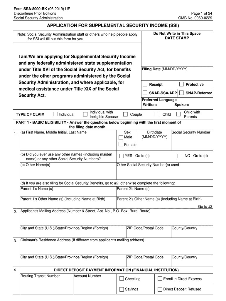 Ssa 8000 Bk 06 2019 Pdf Fill Out Sign Online DocHub