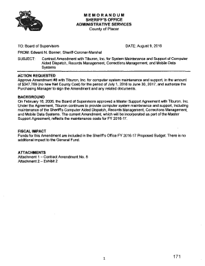 Fillable Online memorandum sheriff's office administrative services action ... Fax Email Print ...