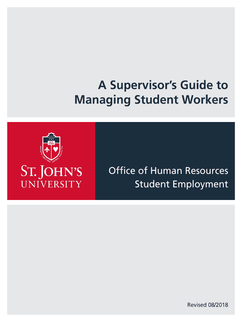 Fillable Online A Supervisors Guide to Managing Student Workers Fax Email Print - pdfFiller