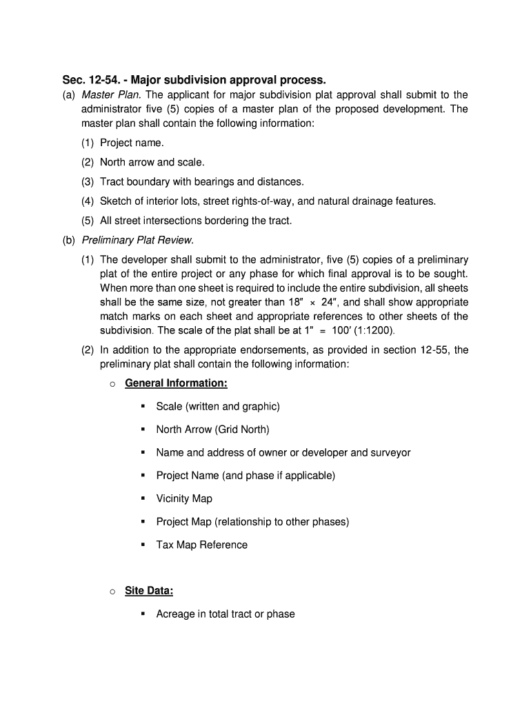 Fillable Online - Major subdivision approval process Fax Email Print ...