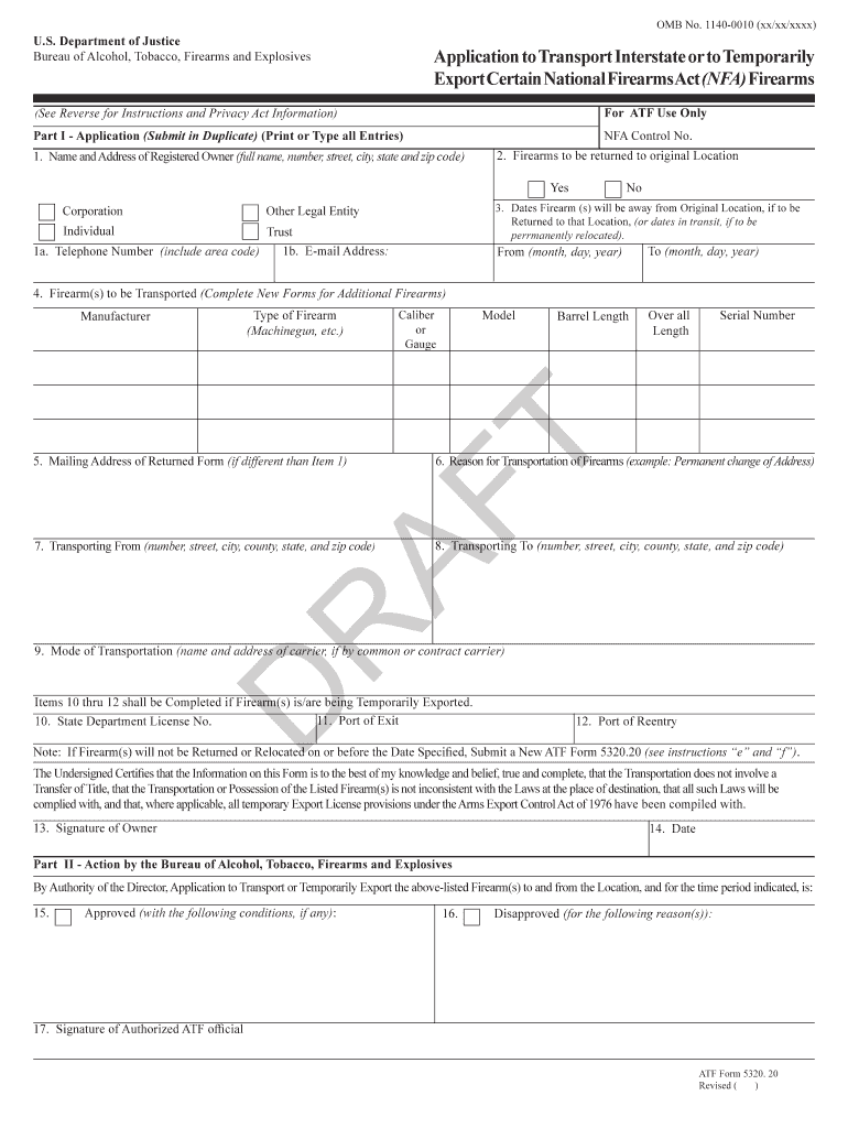 Fillable Online Application to Transport Interstate or to Temporarily ...