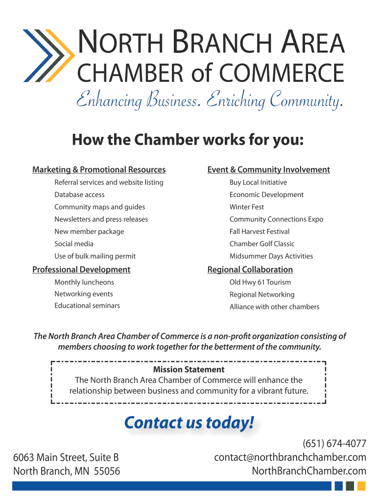 Fillable Online How the Chamber works for you: Fax Email Print - pdfFiller