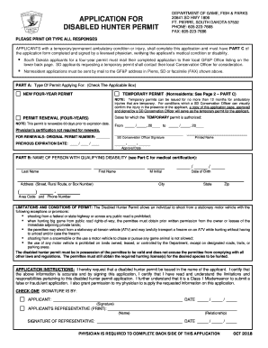 Fillable Online gfp sd Application for Disabled Hunter Permit - South ...