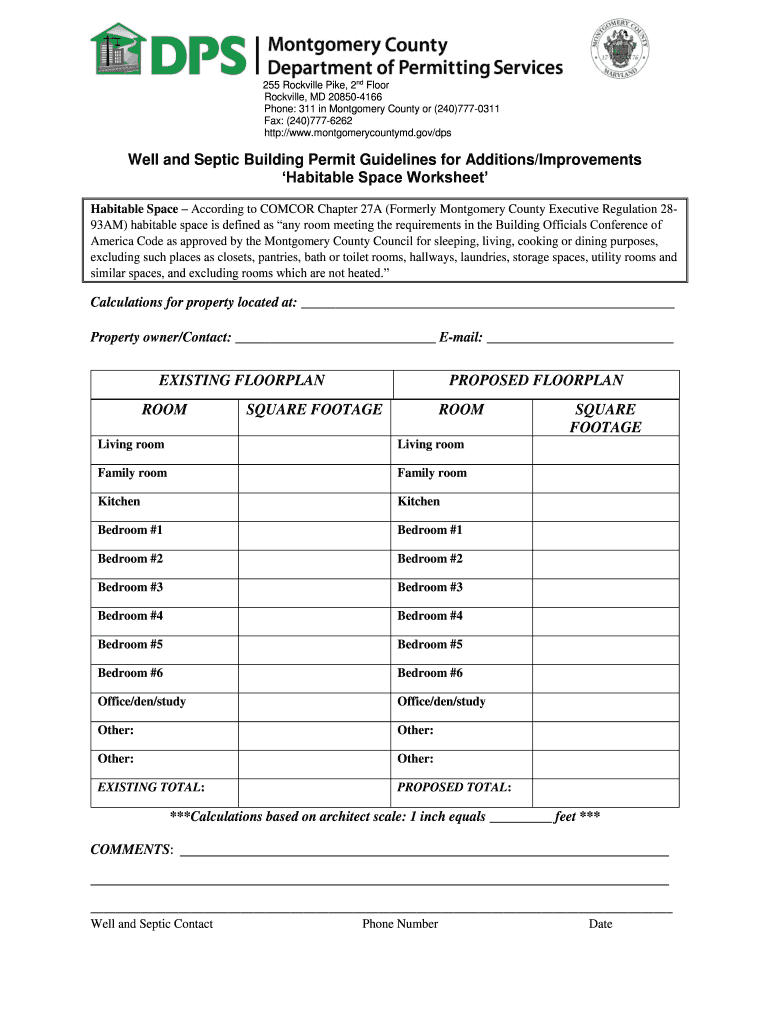 Fillable Online Well and Septic Building Permit Guidelines for ...