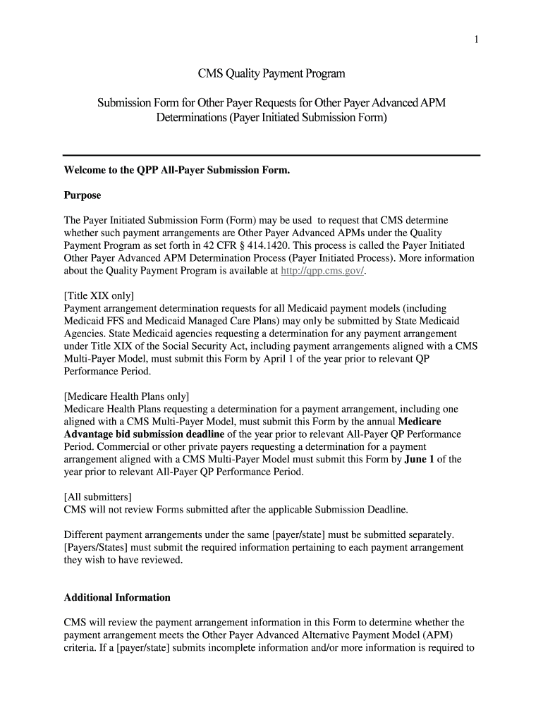 Fillable Online Submission Form for Other Payer Requests for Other ...