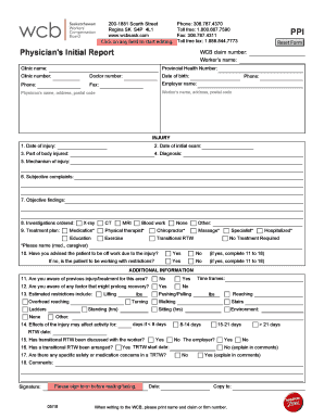 Fillable Online Physician's Initial Report Fax Email Print - pdfFiller