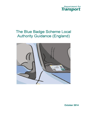 Fillable Online The Blue Badge Scheme Local Fax Email Print - pdfFiller