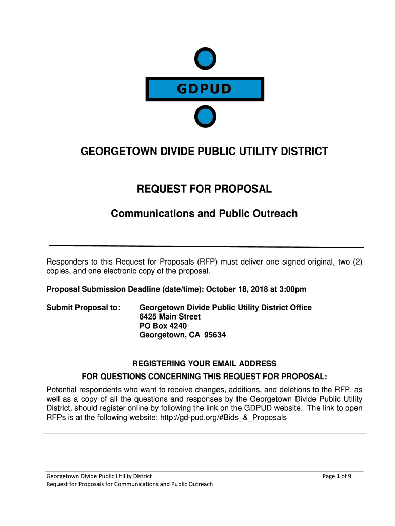 Fillable Online Communications and Public Outreach - Georgetown Divide ...