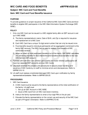Fillable Online WIC CARD AND FOOD BENEFITS Fax Email Print - pdfFiller