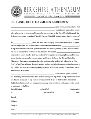 Fillable Online RELEASE / HOLD HARMLESS AGREEMENT Fax Email Print ...