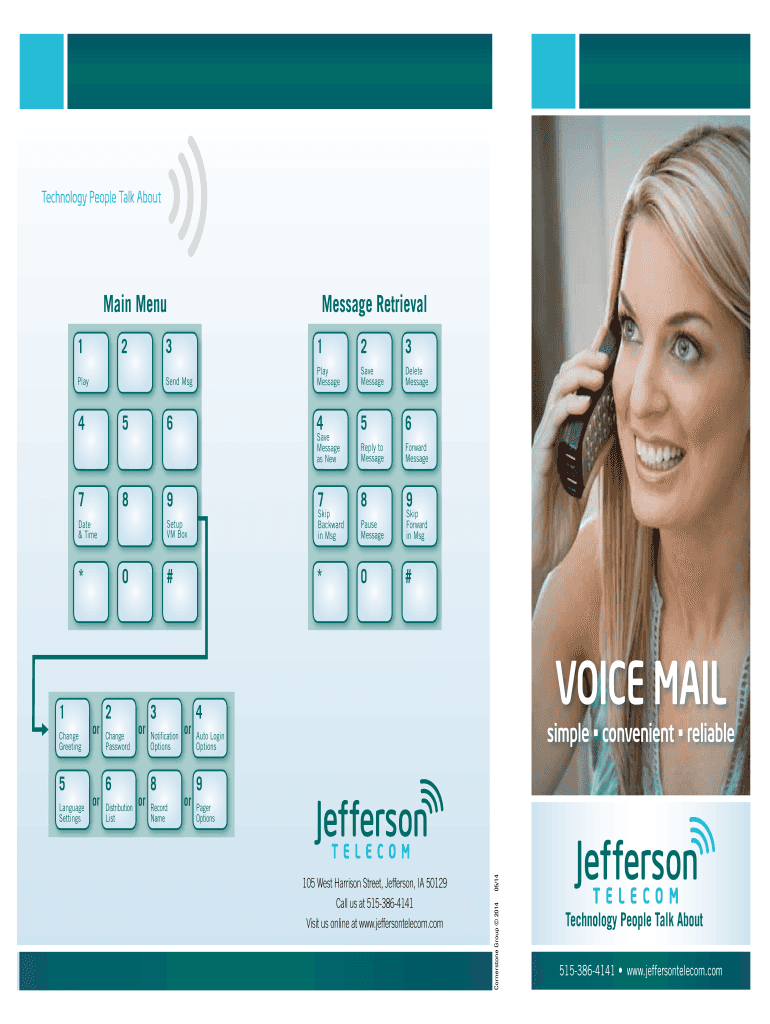 Fillable Online VOICE MAIL - jeffersontelecom.com Fax Email Print ...