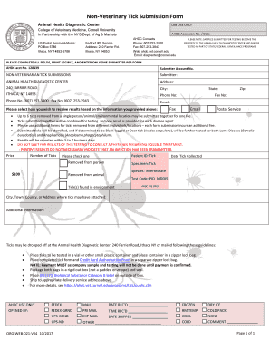 Fillable Online General Submission Form Animal Health Diagnostic Center LAB ... Fax Email Print ...