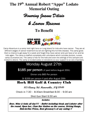 Fillable Online The 19th Annual Robert Appo Lodato Fax Email Print ...