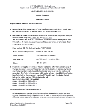 Fillable Online LIMITED SOURCES JUSTIFICATION ORDER $150,000 FAR PART 8 ...