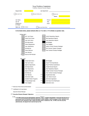 Fillable Online twc texas Cash Draw Operator Security Request Form for ...