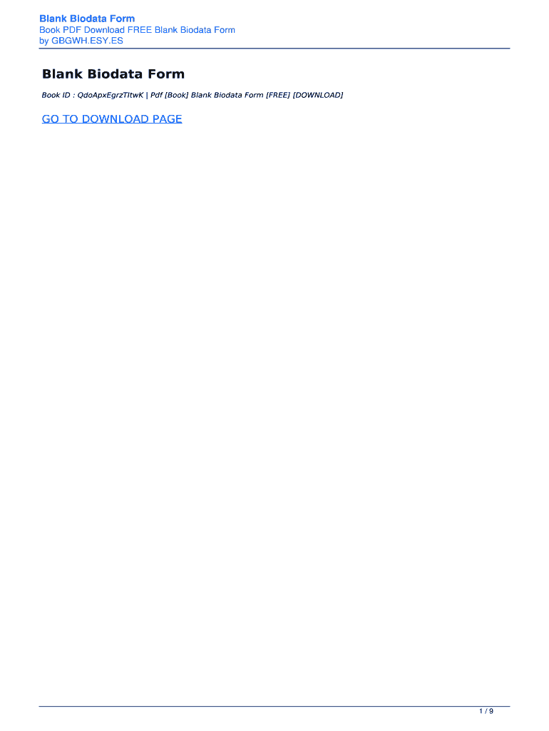 Fillable Online Download PDF Book FREE Blank Biodata Form. Blank ...