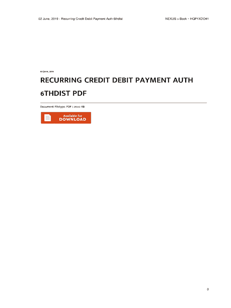 Fillable Online recurring credit card authorization form pdf - Editable ...
