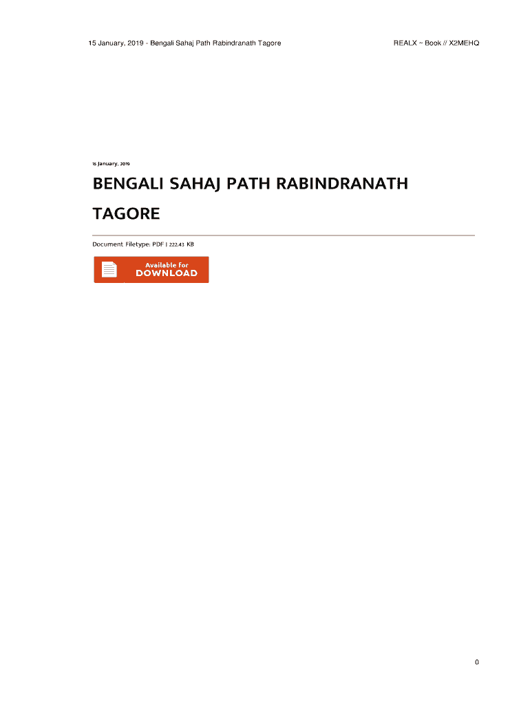 Fillable Online Bengali Sahaj Path Rabindranath Tagore PDF - Realx Fax ...