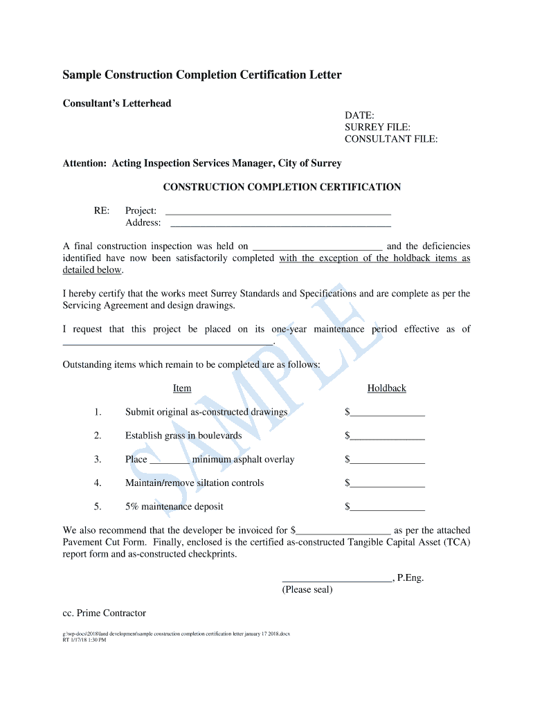 Certificate Of Site Inspection - Fill Online, Printable, Fillable, Blank | pdfFiller