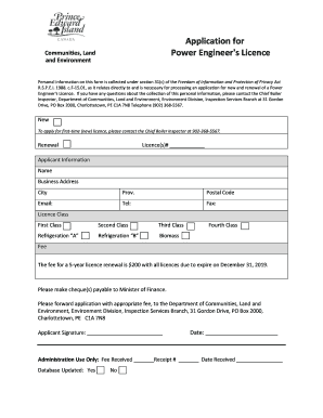 Fillable Online Power Engineer License Application Form Fax Email Print ...