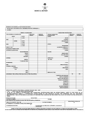 Fillable Online Saudi Arabia Medical Report - Travel the World Visas ...
