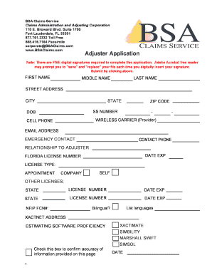 Fillable Online BSA Claims Service Fax Email Print - pdfFiller
