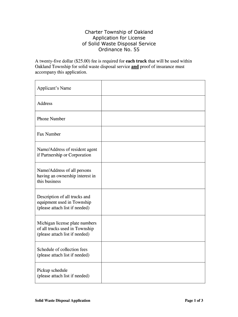 Fillable Online of Solid Waste Disposal Service Fax Email Print - pdfFiller