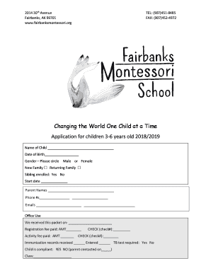 Fillable Online NEW Preschool Enrollment packet FIXED as of 1 Fax Email ...