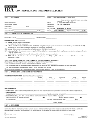 Fillable Online 107 Traditional IRA Contribution and Investment ...