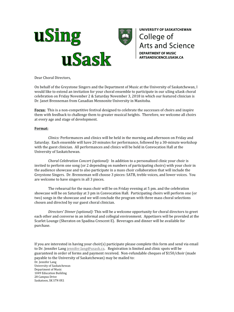 Fillable Online Choral Celebration invitation letter.docx Fax Email ...