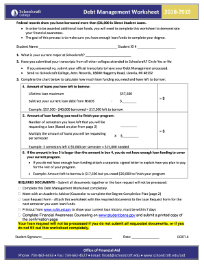 Fillable Online 18-19 Debt Management Fax Email Print - pdfFiller