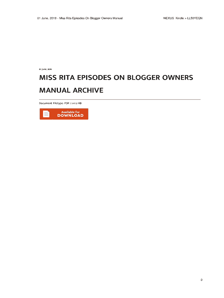 Miss Rita Pdf - Fill Online, Printable, Fillable, Blank | pdfFiller