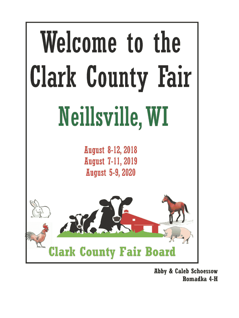 Fillable Online clark uwex 20182020 Clark County Fair Book Page 1 - Extension Clark County Fax ...