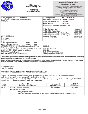 Fillable Online /Tender Closing Date Fax Email Print - pdfFiller