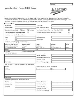 Fillable Online Application Form 2019 Entry Fax Email Print - pdfFiller