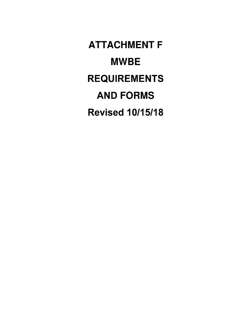 Fillable Online ATTACHMENT F MWBE REQUIREMENTS AND FORMS Revised ...
